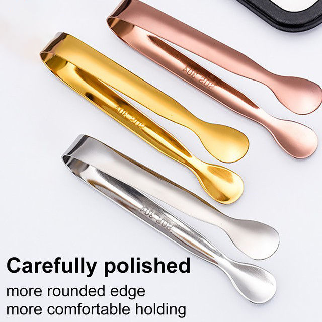 Stainless Steel Ice Tong Small Cubic Sugar Pastry Tong Silver Gold Mini ...