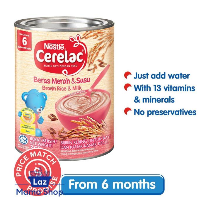 Nestle Cerelac Brown Rice And Milk Infant Cereal 350G - From 6 Months ...