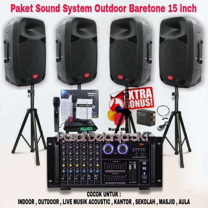 PAKET SOUND SYSTEM INDOOR OUTDOOR SPEAKER BARETONE 15 INCH ( SET 2 ...