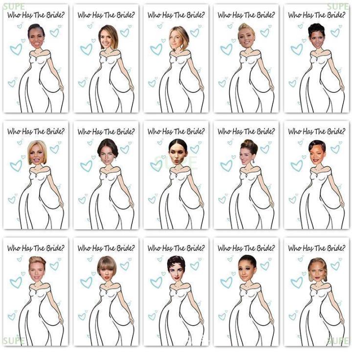 SUPE Bridal Shower Games - Who Has The Bride Scratch Off Celebrity ...