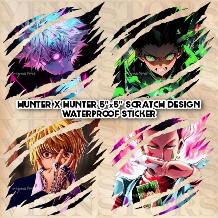HUNTER X HUNTER KILLUA GON HISOKA KURAPIKA SCRATCH DESIGN WATERPROOF ...