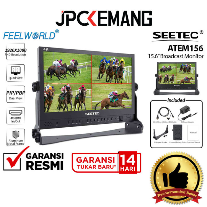 Feelworld SEETEC ATEM156 15.6 Inch Monitor Kamera Eksternal Broadcast Monitor Feelworld ATEM 156 ...