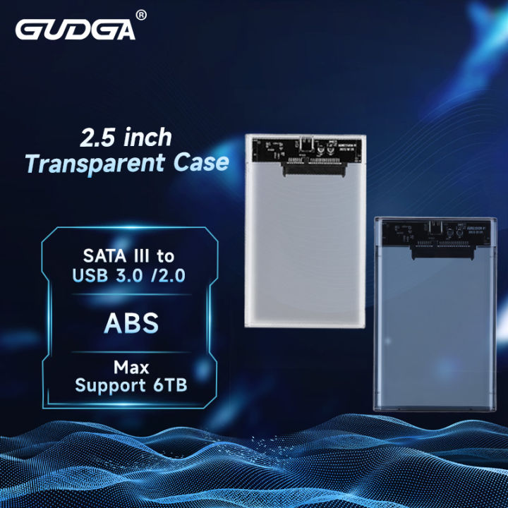 GUDGA SSD Case For 2.5inch SATA SSD Transparent HDD Case SATA III to ...