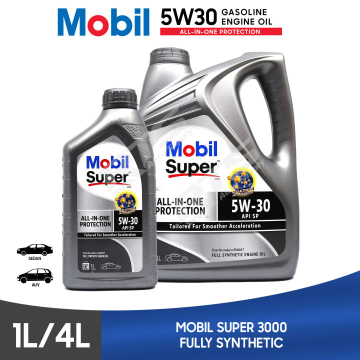 Mobil Super 3000 5w-30 Fully Synthetic Gasoline Engine Oil 1 Liter 1L ...