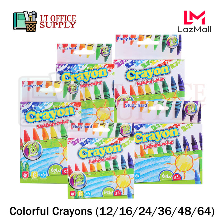 Crayon Fashion Color Study Hard Non-Toxic Non-Stick Hand Colorful ...