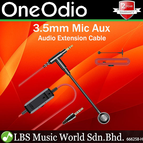 OneOdio 3.5mm Mic Aux Audio Extension Cable With Noise Cancelling ...