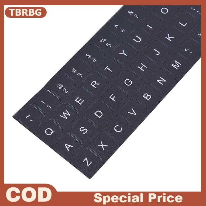 TBRBG English Keyboard Replacement Stickers White on Black Any PC ...