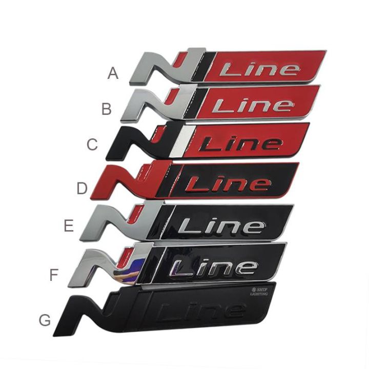 HYS 1 x Metal NLINE N Line Logo Auto Car Side Rear Decorative Emblem ...