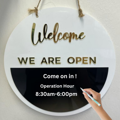OPEN and CLOSE Sign Board (Bamboo & Acrylic) | Lazada