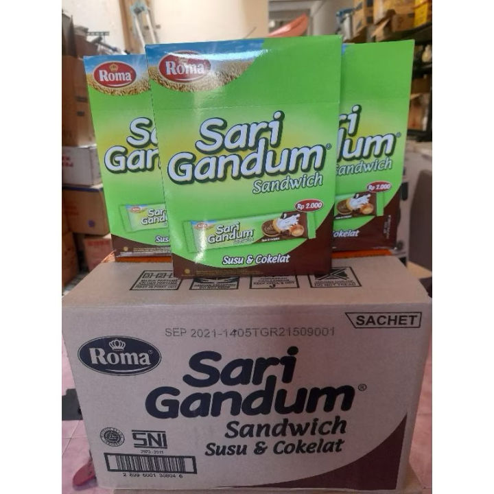 Roma Sari Gandum Cokelat 27gr 1 Dus Isi 10 Pack / Cemilan Ringan ...