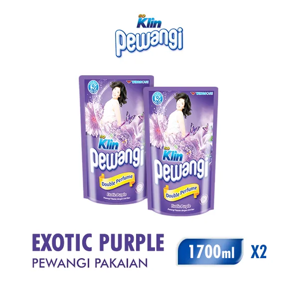 [Paket isi 2] SOKLIN Pewangi Pakaian Exotic Purple 1700ML | Lazada Indonesia
