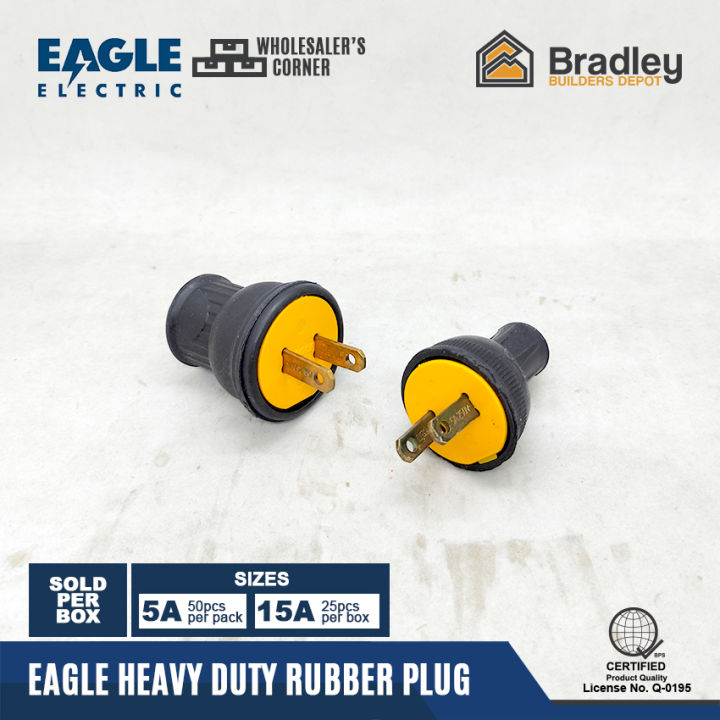 Eagle Heavy Duty Rubber Plug (5A | 15A) SOLD PER BOX | Lazada PH