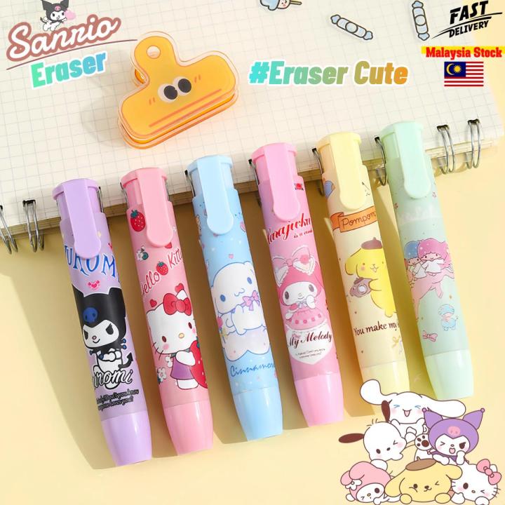 Kuromi Eraser Pen Cute School Supplies Pencil Eraser Barang Kuromi ...