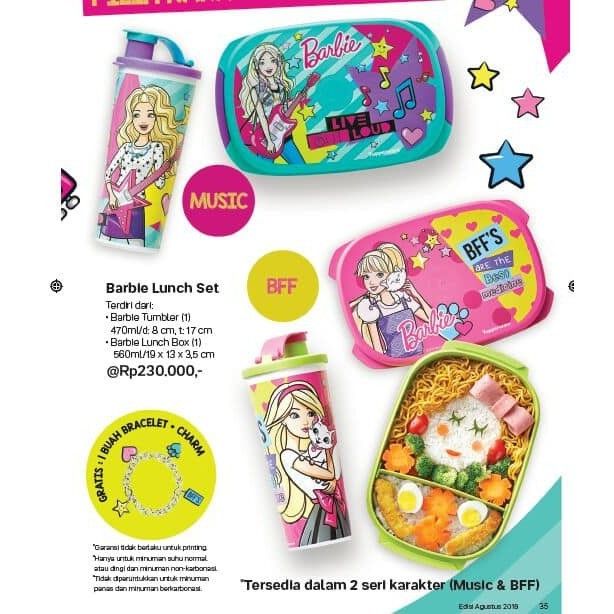 Tupperware Barbie lunch set kotak bekal makan anak | Lazada Indonesia