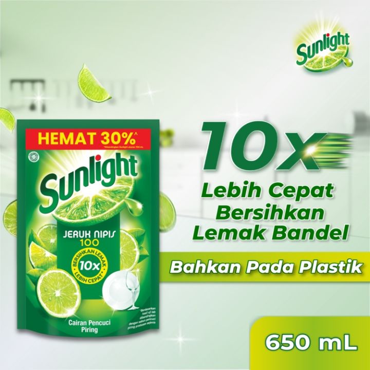 Sunlight Sabun Cuci Piring Jeruk Nipis Refill 650ML | Lazada Indonesia