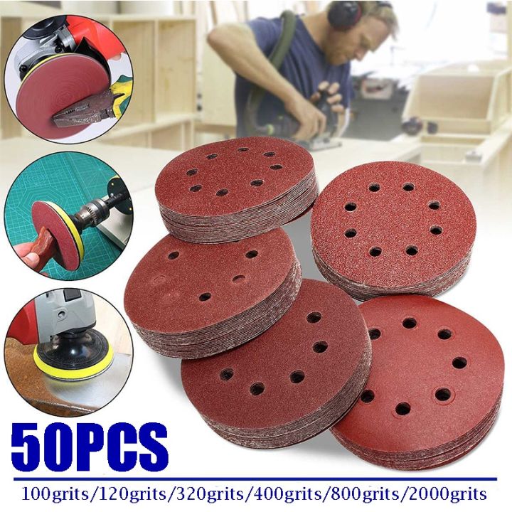 10pcs Sandpaper Round Shape Sanding Discs Hook Loop Sanding Paper 8 ...