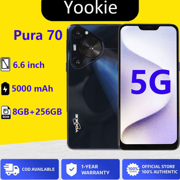 Yookie PURA 70 5G Smart Phone | 8GB RAM + 256GB ROM | 6.6” Full HD ...