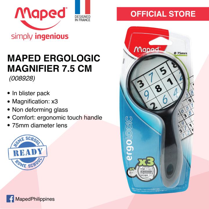 MAPED Ergologic Magnifying Glass | 7.5 cm x3 Magnification | 039300 ...