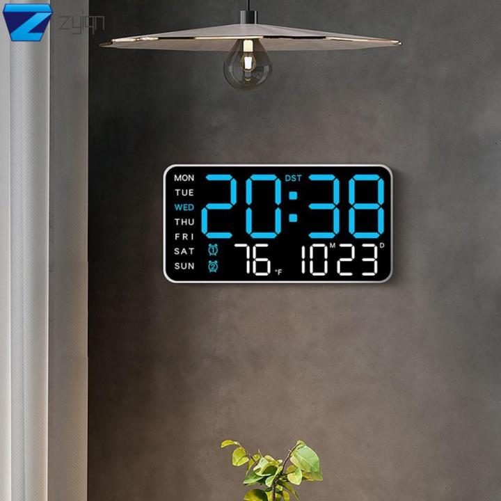 ZYIQN Wall-mounted Electronic Wall Clock Multi-functional Temperature ...