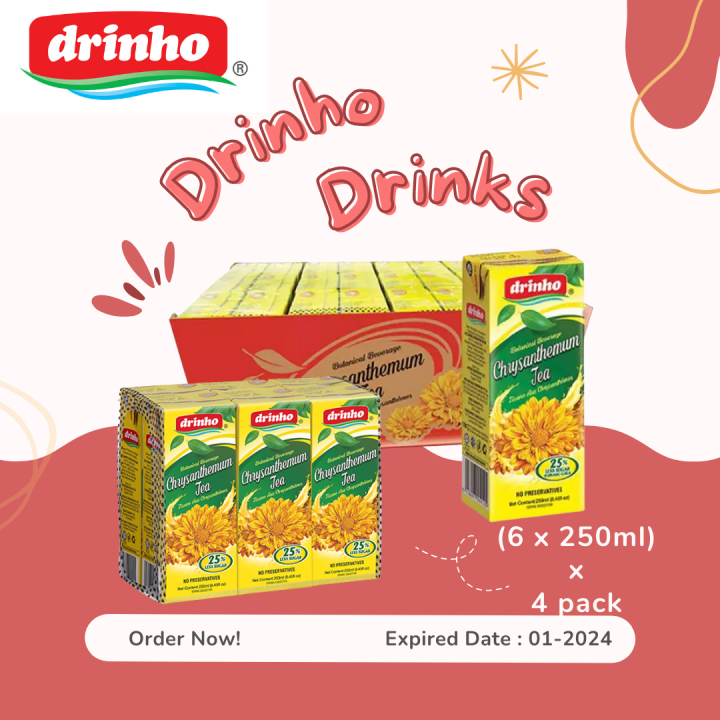 [Ready Stock - Expired 01-2024] Drinho Teh Krisantimum 25% Less Sugar 1 ...