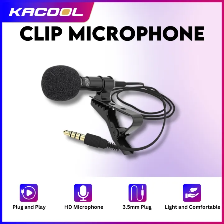 Popcorn Clip Microphone 3.5mm/Type C Mini Lavalier Lapel Mic For Wired ...