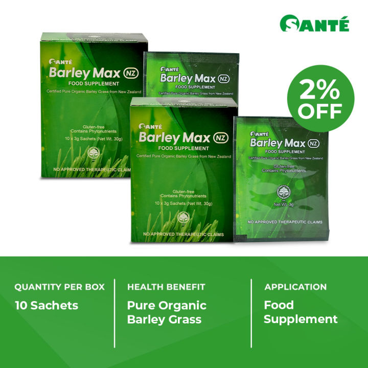 Sante Barley Max Powder (3g x 10 sachet) Organic Barley Grass NZ with ...