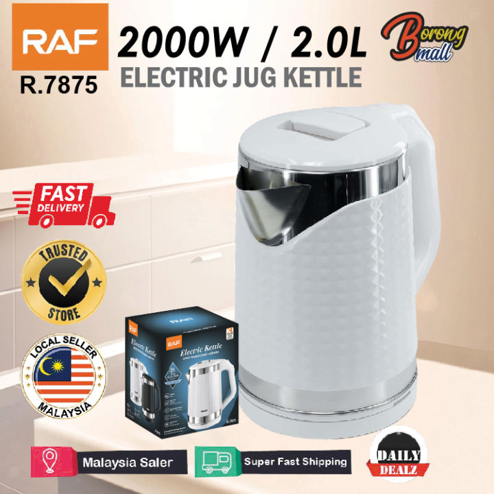 RAF 2.0L Cordless Electric Jug Kettle 2000W Fast Boiling 360° Rotating ...