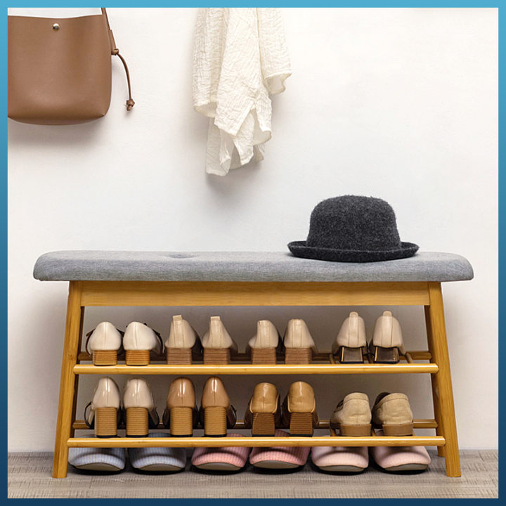 Multi Layer Bamboo Shoe Rack Shoe Shelf & Bench for Indoor and Outdoor ...