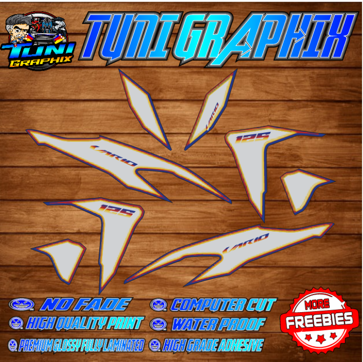Click Vario 125 V2 Titanium Print Decals with Freebies | Lazada PH