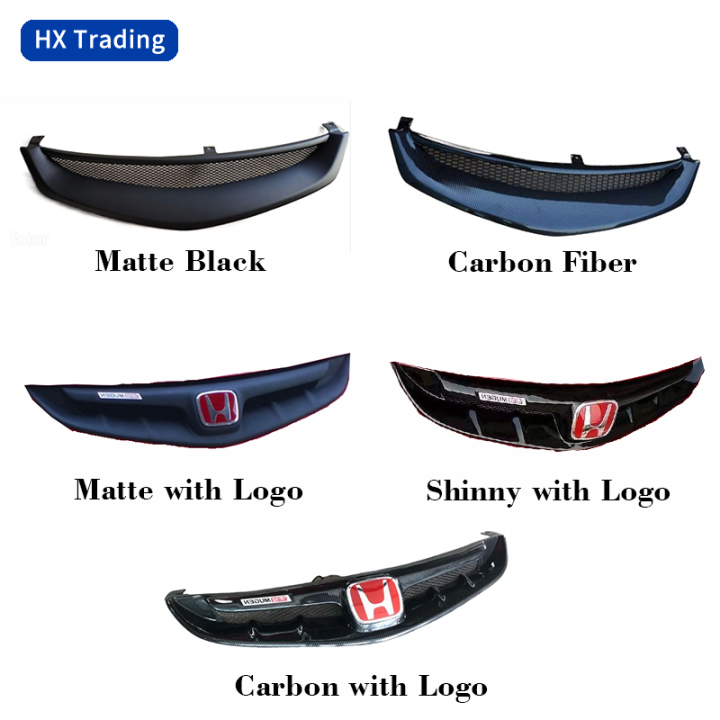 Honda Civic Grille 2005-2010/Carbon/Front/Bumper/Upper/Logo/Grilles ...