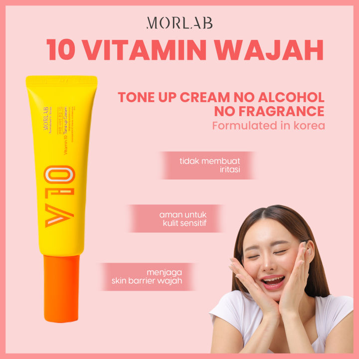 MORLAB V10 VITAMIN TONE UP CREAM WITH IDEBENONE Mencerahkan,Pencerah ...