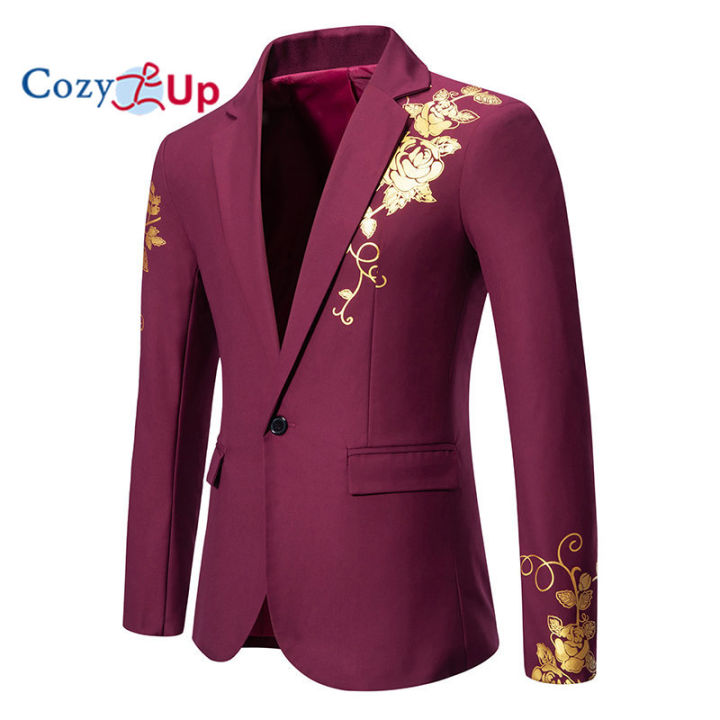 Cozy Up Fashion js prom outfit for men Foil Print Blazer for Men ...