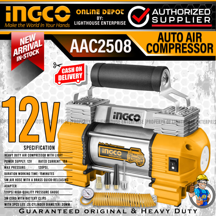 INGCO Industrial 120psi Auto Air Compressor (AAC2508) LIGHTHOUSE ...
