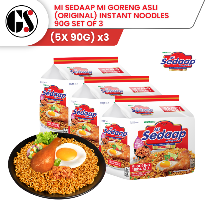 Mi Sedaap Mi Goreng Asli (Original) Instant Noodles 90g Set of 3 ...