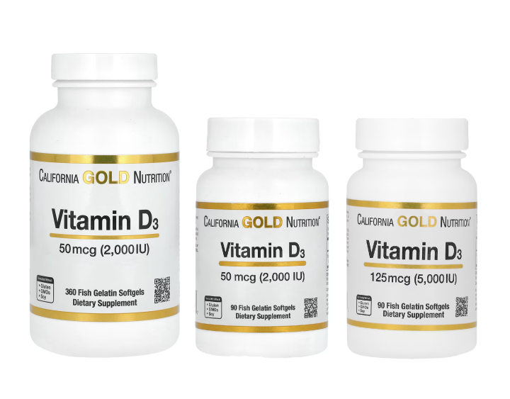 California Gold Nutrition, Vitamin D3, 125 mcg (2,000) (5,000 IU), 90 ...
