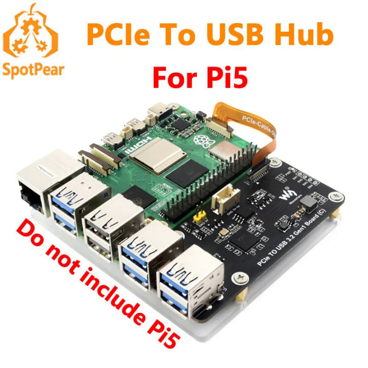 Raspberry Pi 5 PCIe to USB3.2 Gen1 Hub 5Gbps For Raspberry Pi OS Drive ...