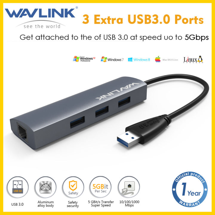 Wavlink USB C 3.1 Hub 4 In 1 Aluminum Hub USB/Type-c to 3-Port USB 3.0 ...