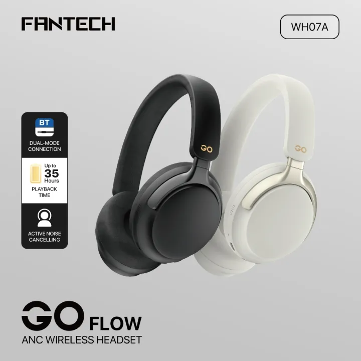 Fantech WH07A GO Flow ANC Wireless Headset 5.3 Bluetooth Headphones ...