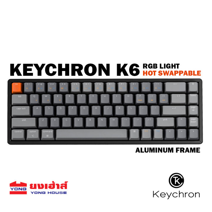 Keychron K6 Hotswappable (Key ENG) Mechanical Keyboard RGB Aluminum ...