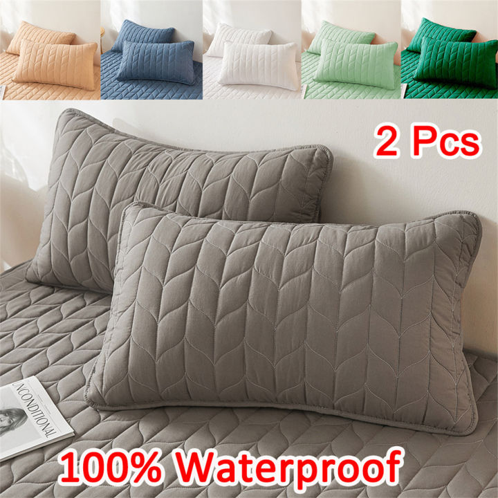Quilted Pillow Case 2 Pcs Waterproof Pillow Protector 20X30 Inches ...
