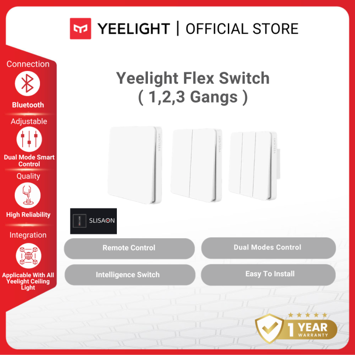 Yeelight Slisaon Wall Switch Dual Mode Flexible For Smart Lighting ...