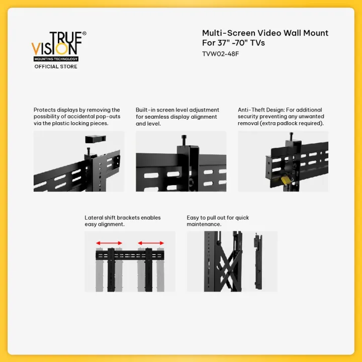 True Vision Multi-Screen Video Wall Mount for 37
