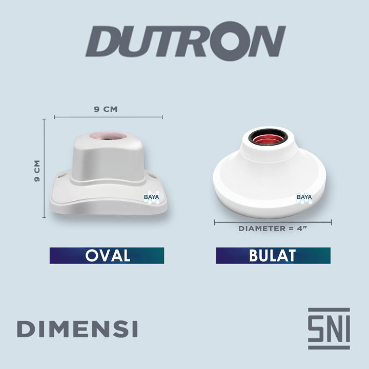 DUTRON Fitting Lampu Plafon Bulat Fiting Lampu Plafon oval kotak rumah ...