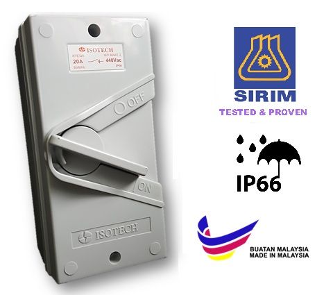 ISOTECH ISOLATOR 3 POLE WEATHERPROOF ENCLOSURE 20A, 35A, 63A | Lazada