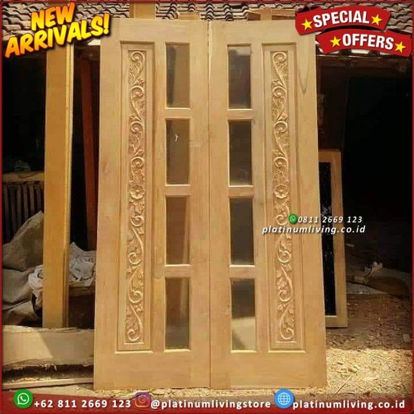 Pintu Utama Kayu Jati Ukiran Minimalis Pintu Rumah Minimalis Klasik