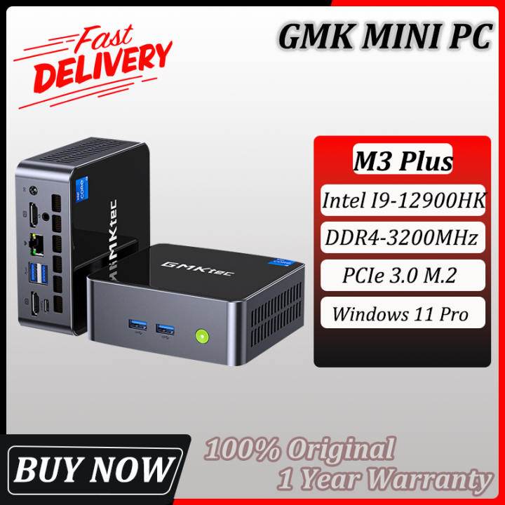 GMK M3 Plus 12900HK I9 Intel พีซีขนาดเล็ก DDR4 PCIe 3.0ม. 2 2280 SSD Windows 11 Pro สามจอแสดงผล ...