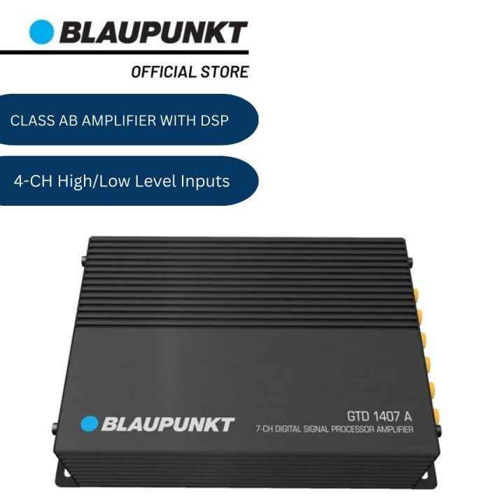 Blaupunkt CLASS AB AMPLIFIER WITH DSP GTD 1407 A 4-CH High/Low Level ...