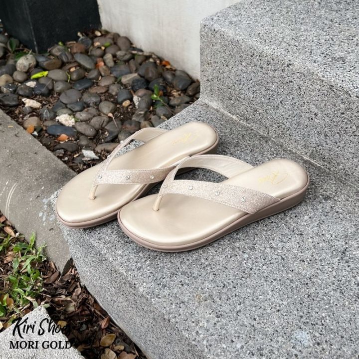 Glitter store รุ่น MORI รองเท้าแตะเพื่อสุขภาพ พื้นนิ่มใส่สบาย หนังพียู ...