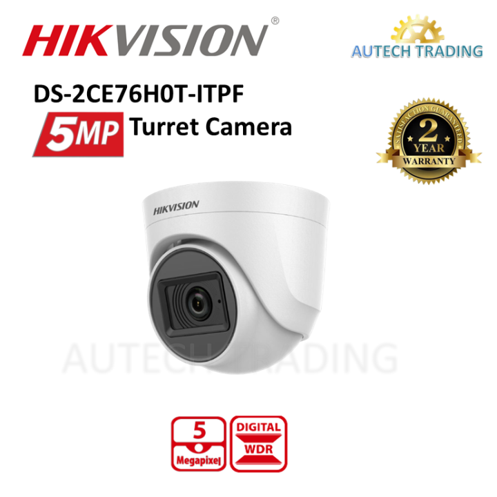 HIKVISION DS-2CE76H0T-ITPF 5MP Analog Indoor Turret Dome Camera 2.8mm 3 ...