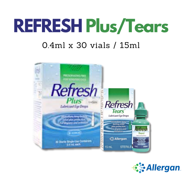 REFRESH PLUS/TEARS Lubricant Eye Drops (30 x 0.4ml/15ml) | Lazada